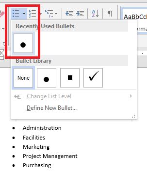 Word: Convert a Bulleted List to SmartArt