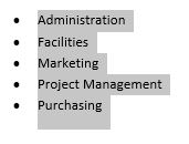Word: Convert a Bulleted List to SmartArt