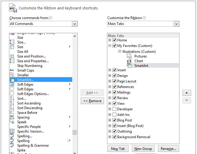 Word: Customize the Ribbon and Create a Custom Tab