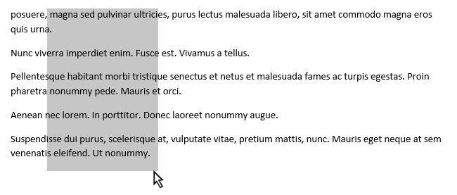 Word: Quick Text Selection Methods