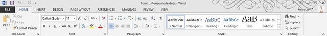 Word: Enable or Disable Touch Mode and Mouse Mode