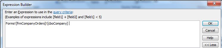Creating a Drop-Down Parameter in Access 2010