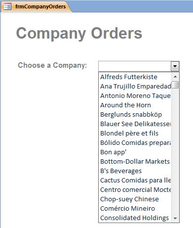 Creating a Drop-Down Parameter in Access 2010