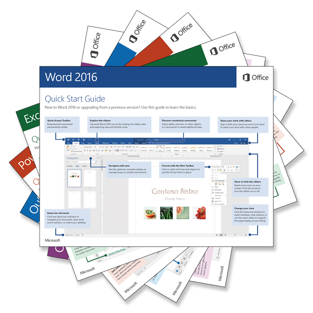 Microsoft Office 2016 Quick Start Guides