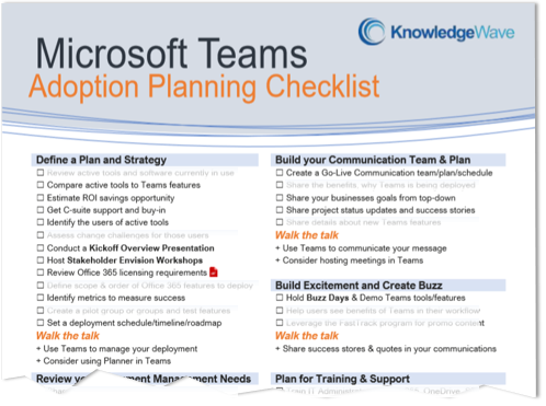 Microsoft Teams Adoption Planning Checklist