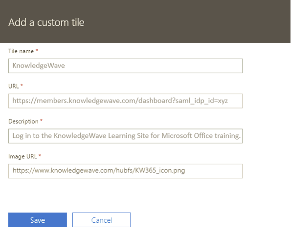 Adding the KnowledgeWave Learning Site to your Office 365 App launcher
