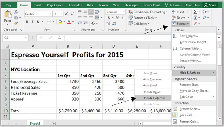 Hiding Columns and Rows in Excel the Easy Way